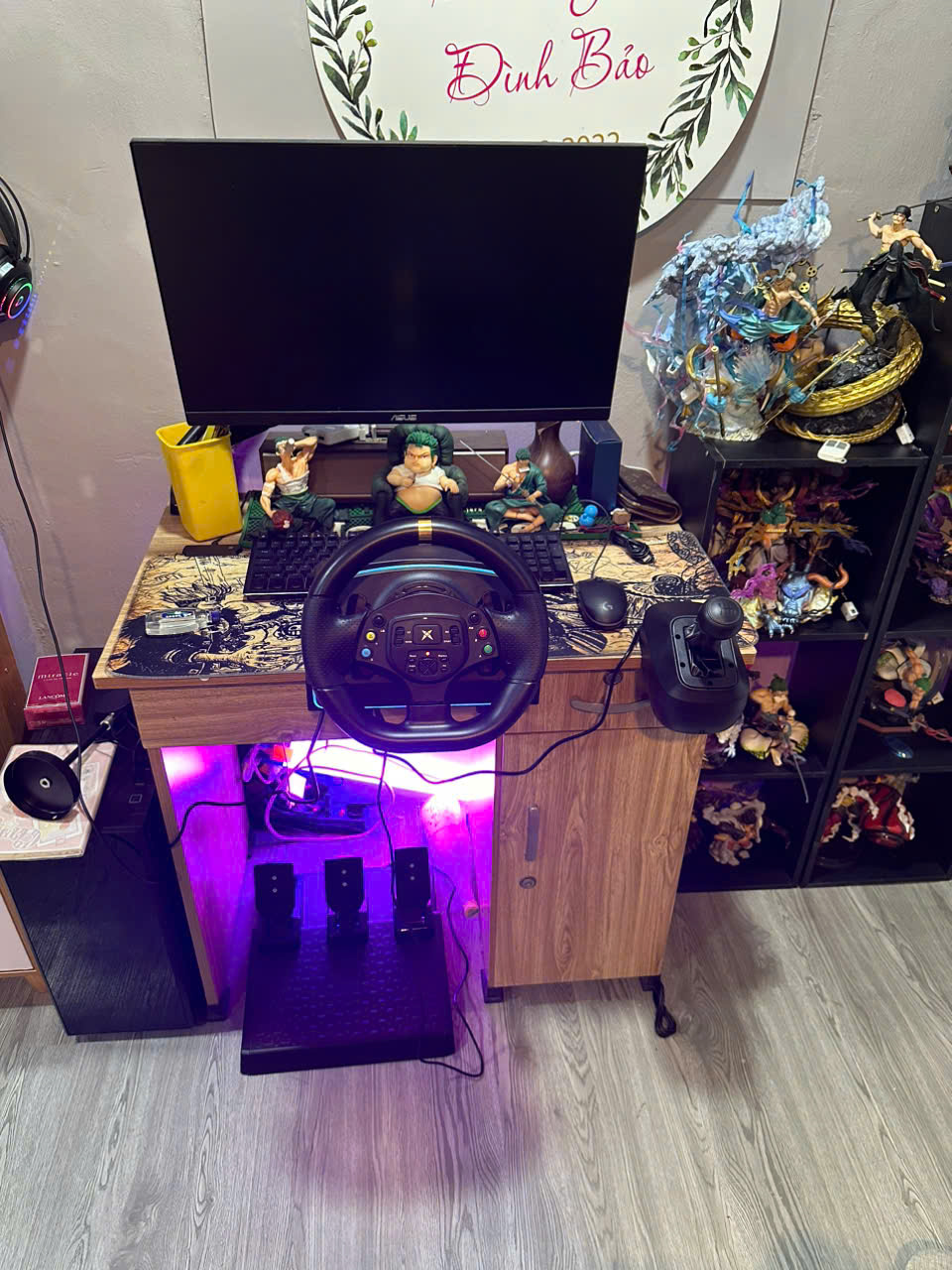 Vô lăng chơi game GOG R808 LED Racing Wheel - Số sàn , cần số rời ...